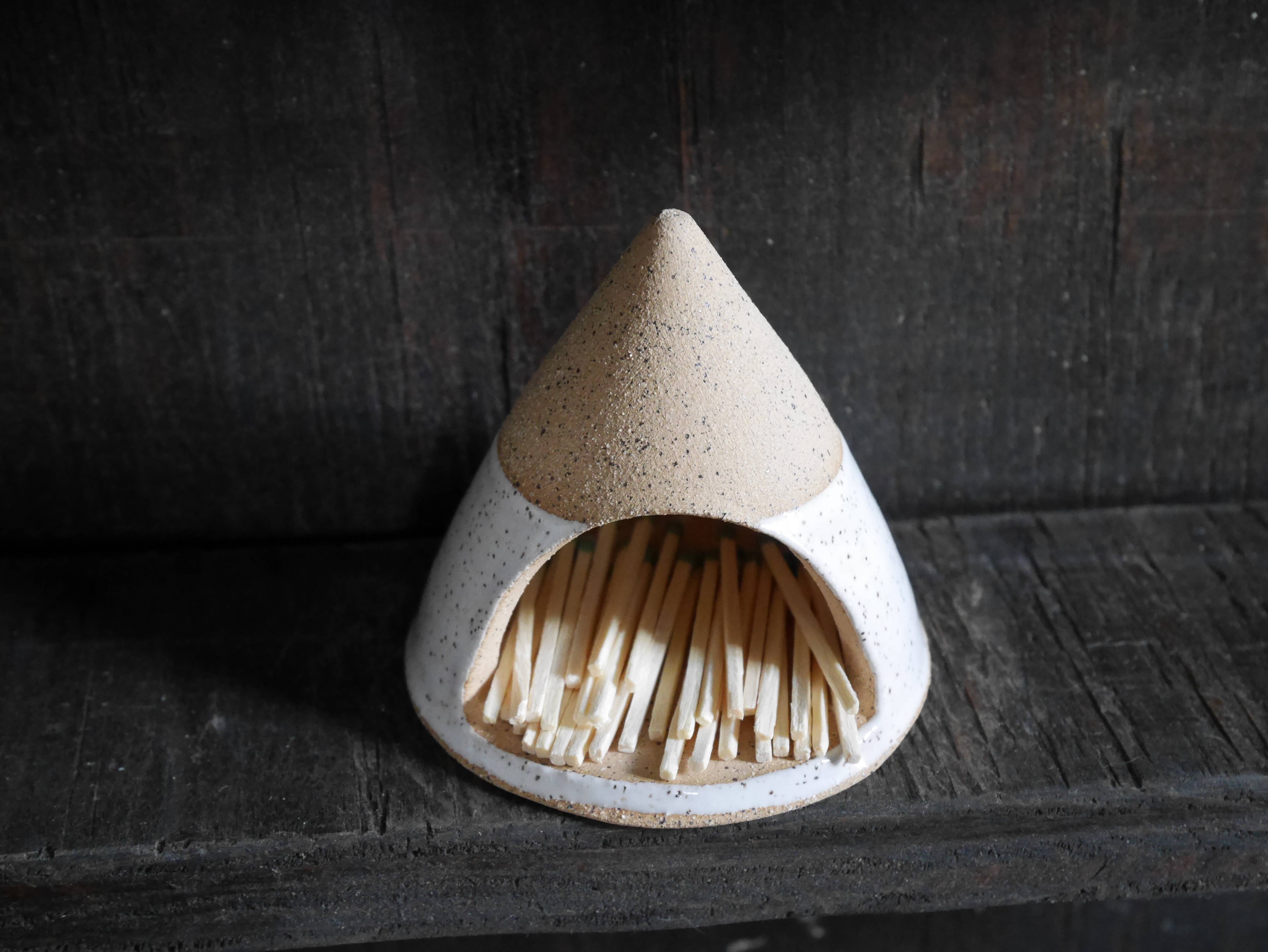 White Ceramic Match Striker Cone by Shamblin Ceramics | Cloud-Hidden ...